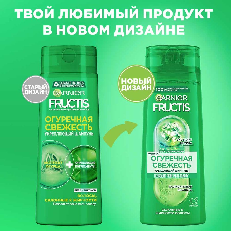 Шампунь Огуречная свежесть 400 мл Fructis Garnier: купить у партнеров