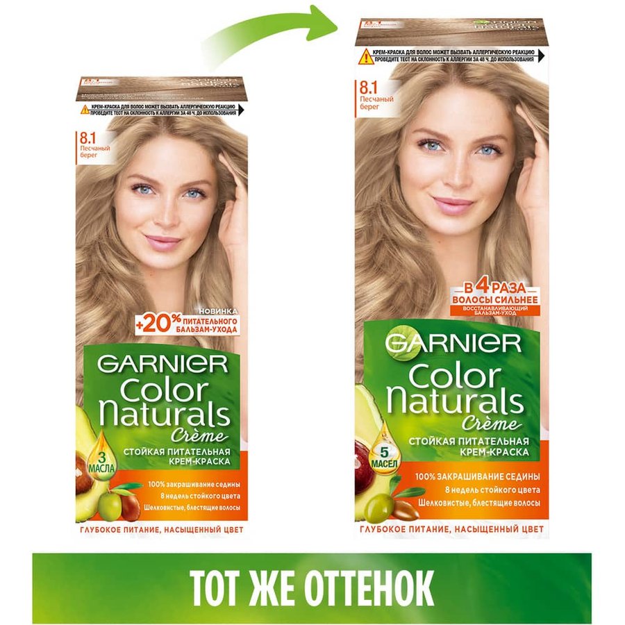 Garnier [8.1 Песчаный берег]: краска для волос, купить, отзывы